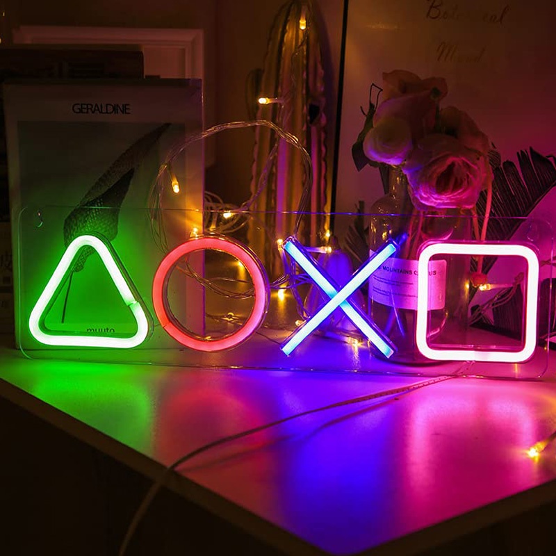 Game Icon Neon Sign Light LED Neon Lamp Wall Hanging Atmosphere Night ...