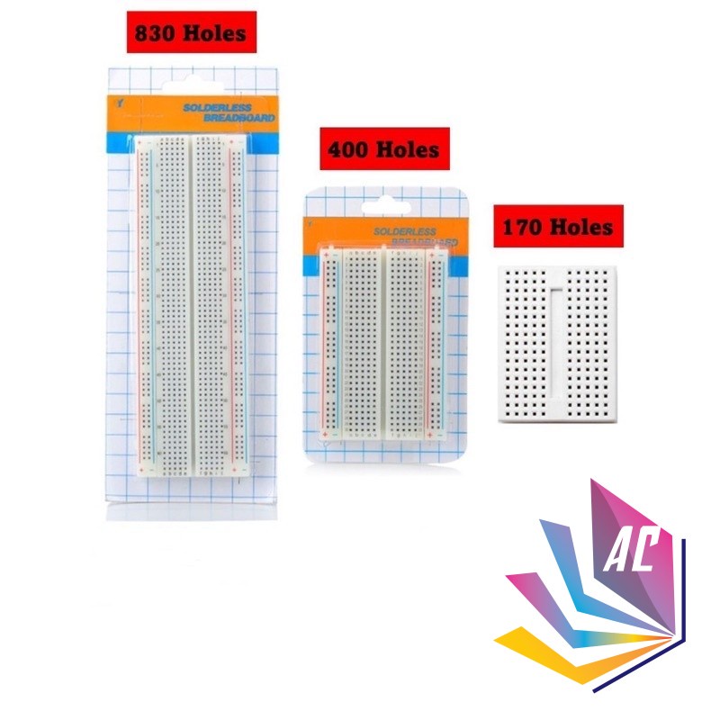 MB102 Solderless Mini Medium Large Breadboard 170 400 830 Holes Dupont Jumper Wire EE Components ...