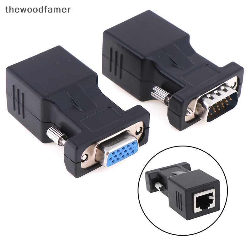 thewoodfamer VGA male female to RJ45 15pin network adapter connector ...