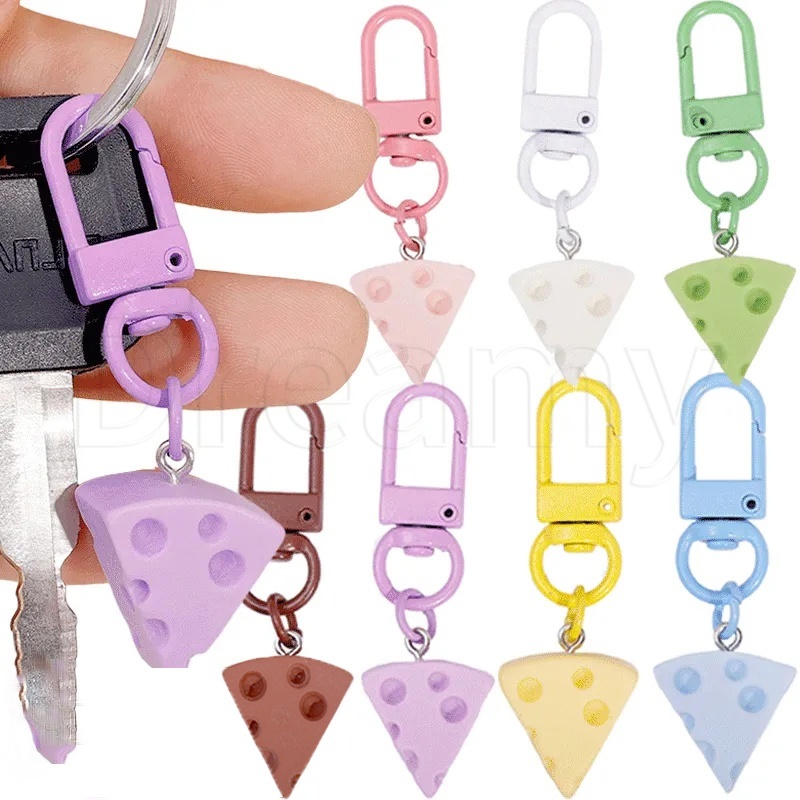 Cute Simulation Cheese Keyring / Alloy Resin Jewelry Phone Bag Mini ...