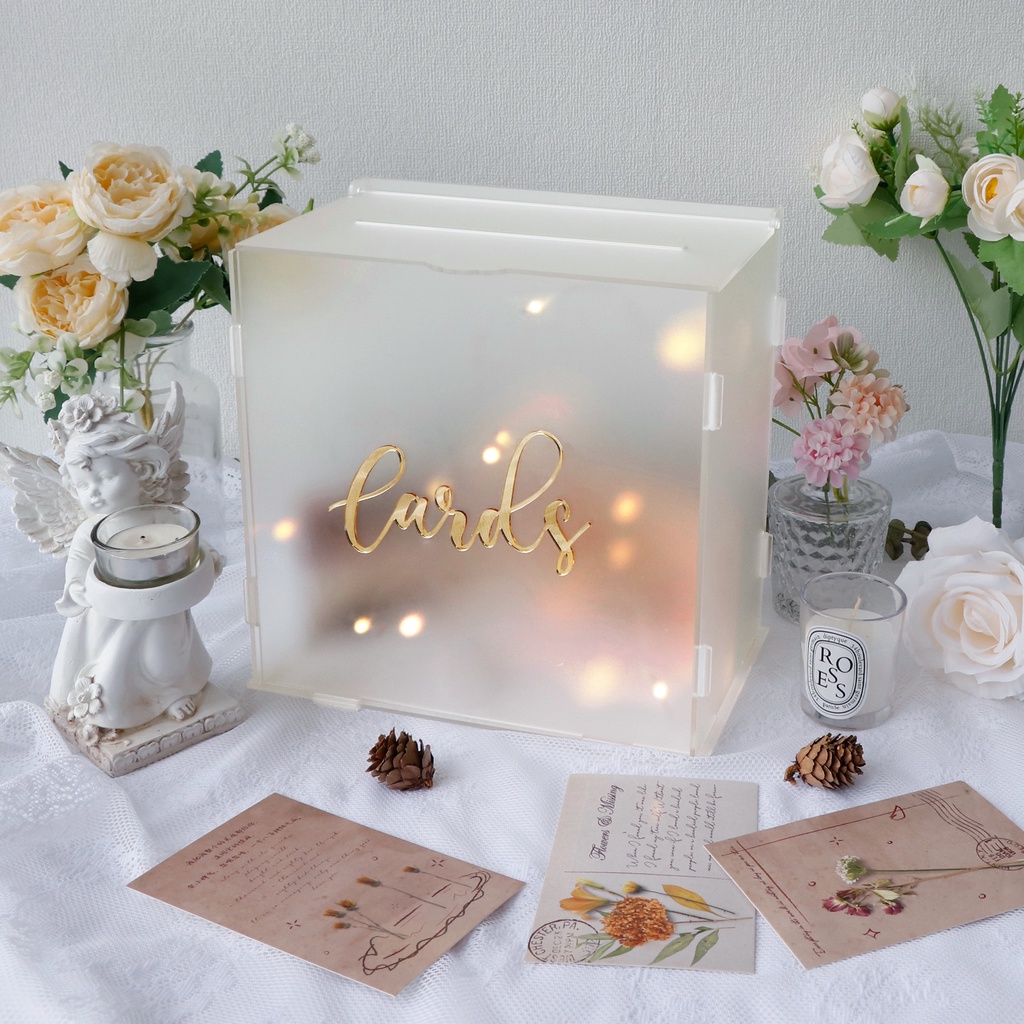 [Warrior2] Wedding Card Box Frosted Acrylic, Large Gift Card Box for ...