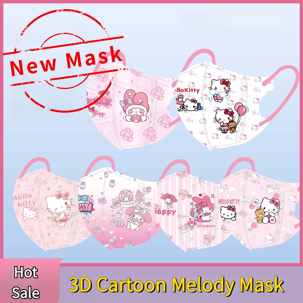 50pcs 3D Duckbill Melody Mask Children'S 3D Stereo Mask KT Cat Cute ...