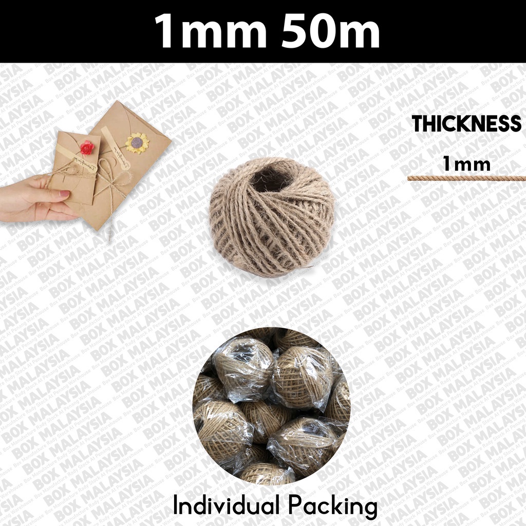 1mm-20mm Brown Hemp Rope / Tali Guni / Jute Rope Twine Cord String ...