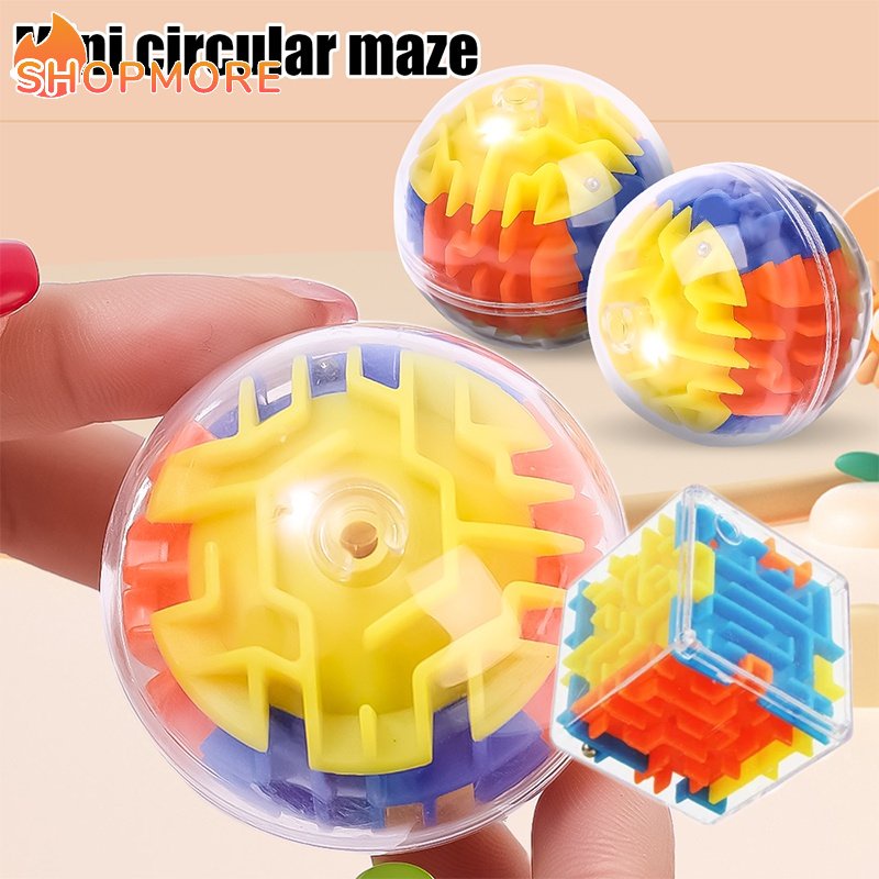 Children Educational Maze Magic Cube Colorful Rolling Ball Mini ...