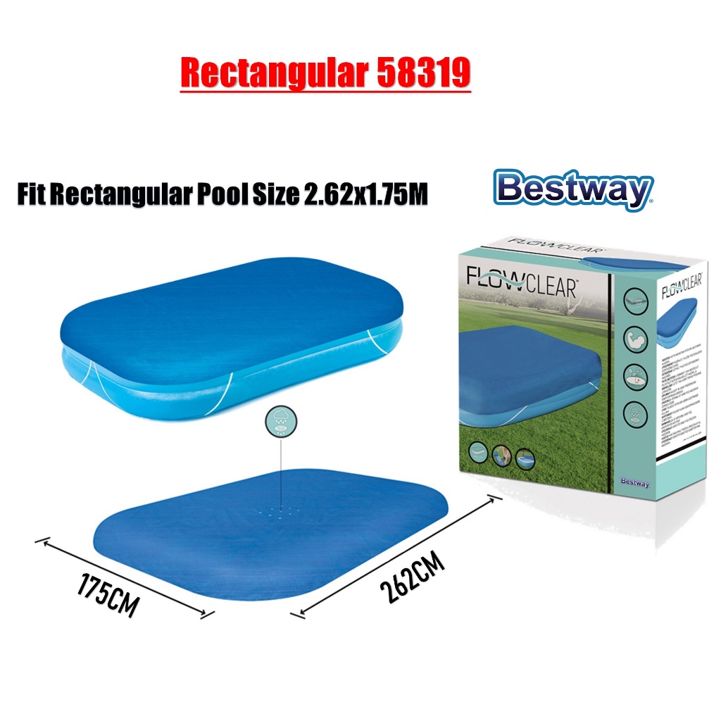 BESTWAY Swimming Pool Cover Rectangular Round Dust Cloth Thickened Pool ...