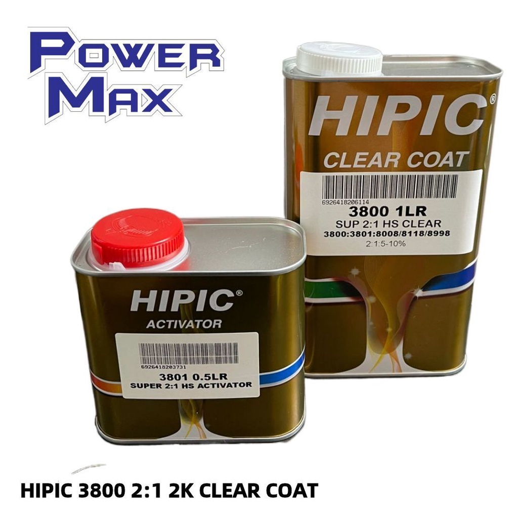 HIPIC 3800 HIGH SOLID 2:1 2K CLEAR COAT e1Liter With HARDENER e500ML ...