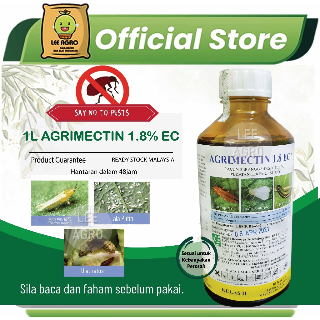 Agrimectin Abamectin 1.8%EC Racun Serangga/INSECTICIDE LALAT PUTIH/KUTU ...
