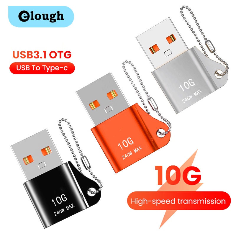 Elough 10A USB 3.0 Type C Data Adapter Type C OTG USB C Male To USB ...