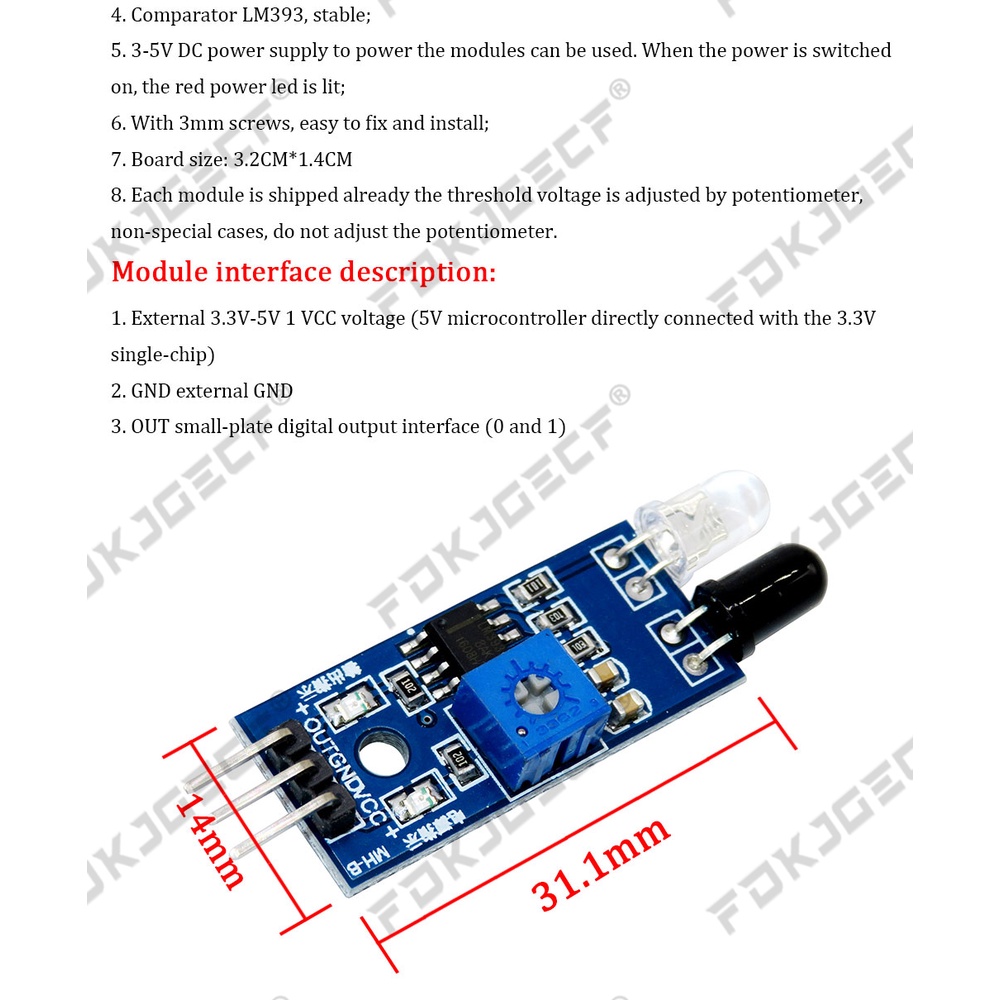 IR Infrared Obstacle Avoidance Sensor Module for Arduino Smart Car ...