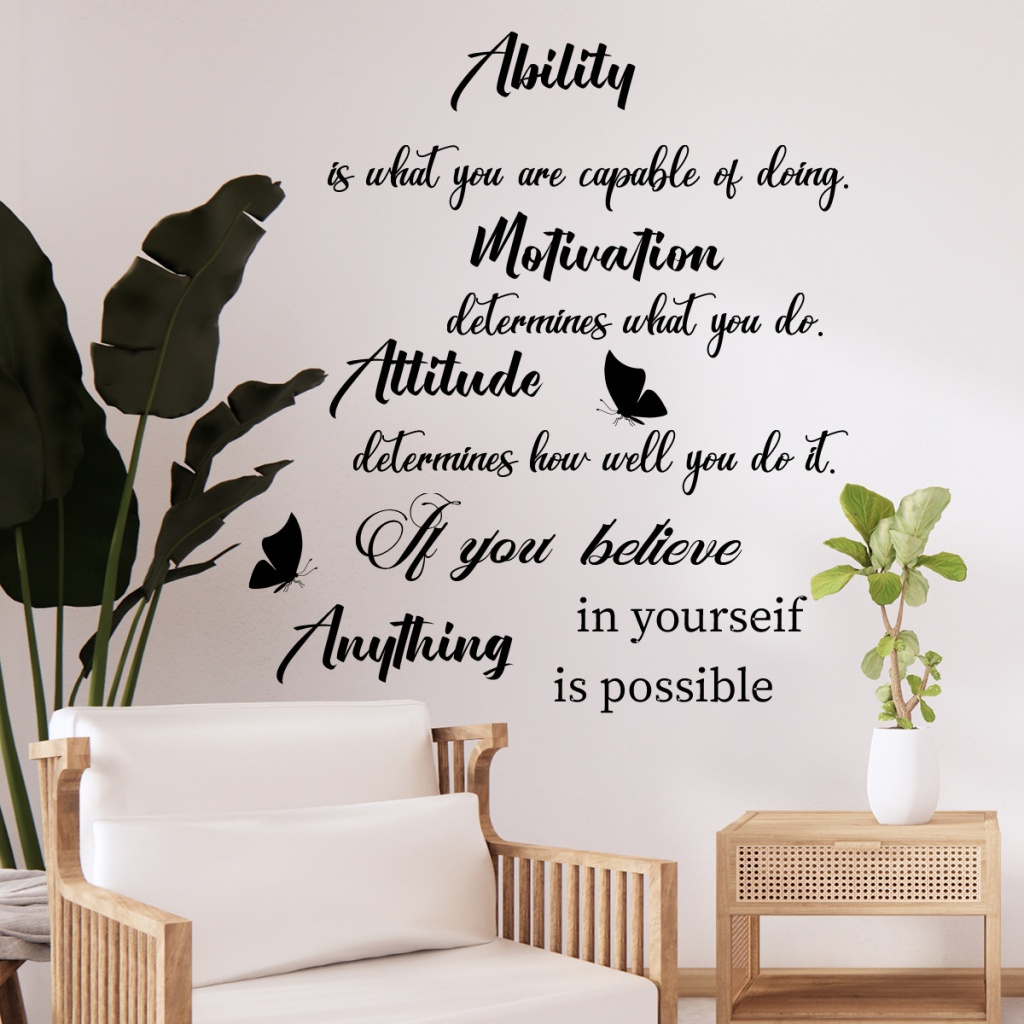 Vinyl Wall Quotes Stickers Ability Motivation Attitude Believe in ...