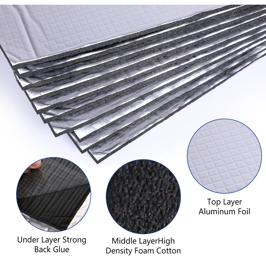 10 PCS Car Hood Sound Proofing Noise Deadening Proofing Car Sound Heat ...