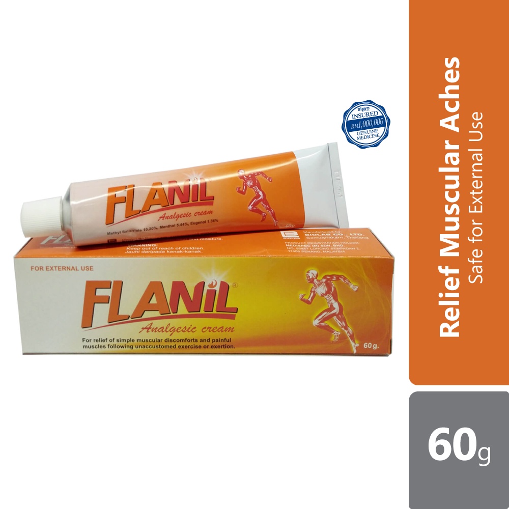 Flanil Analgesic Cream - Relieves Muscular Aches (60g) | Shopee Malaysia