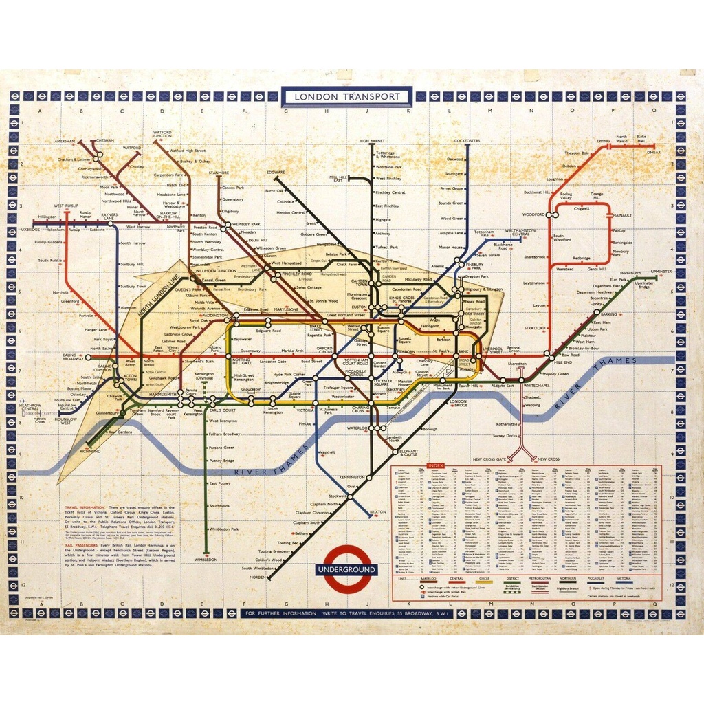 Retro London Underground Tube Map Art Print Silk Poster Home Wall Decor ...
