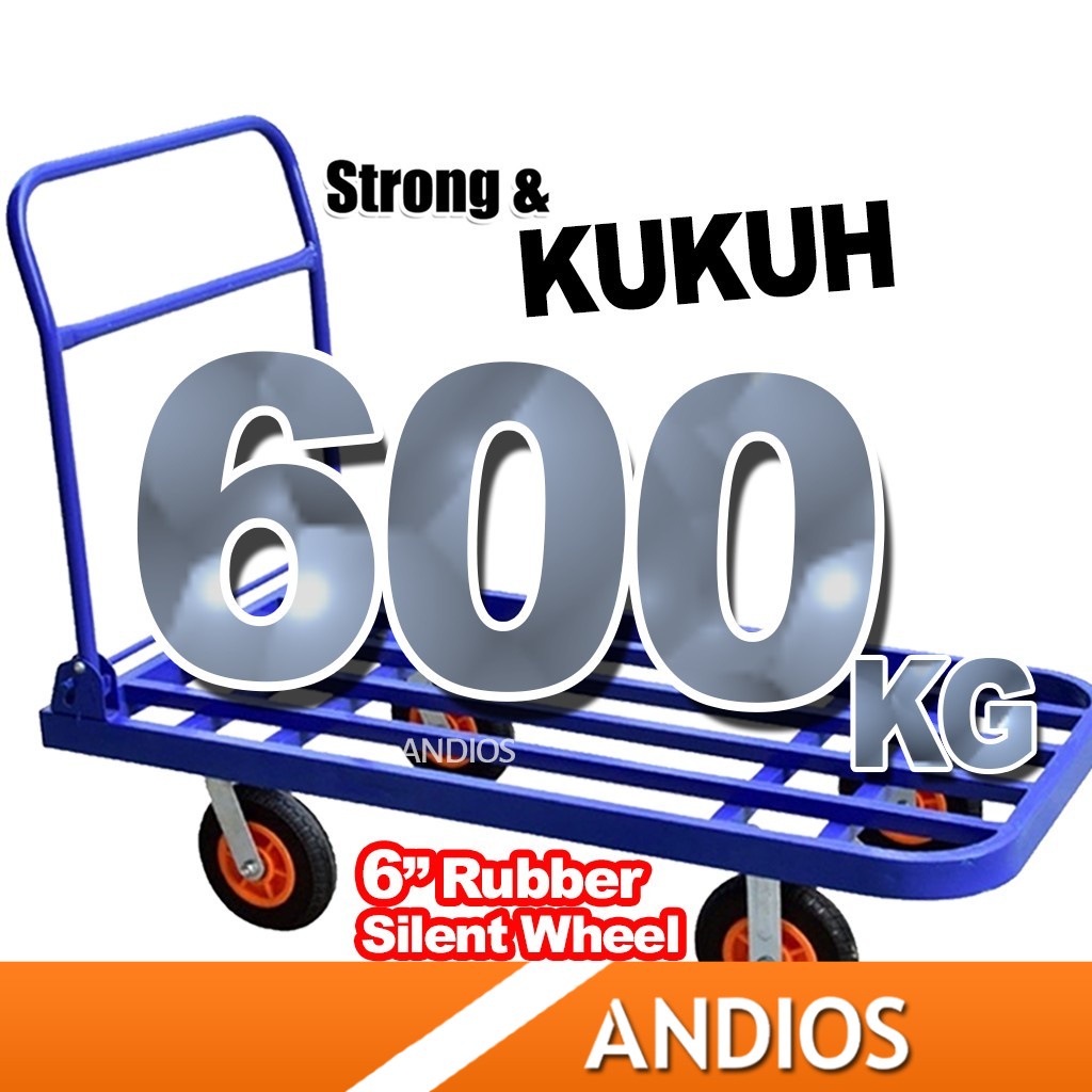 Troli Besar 600KG Large Trolley Heavy Duty Iron Steel Besi Folding ...