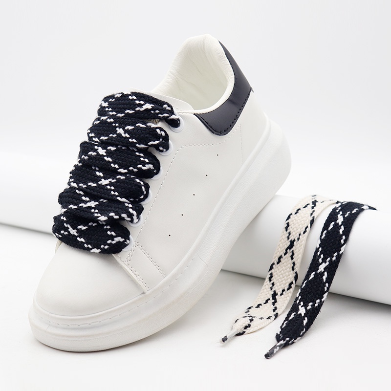 Two-tone Striped Single Layer Polyester Cotton Laces 2cm Wide Casual ...