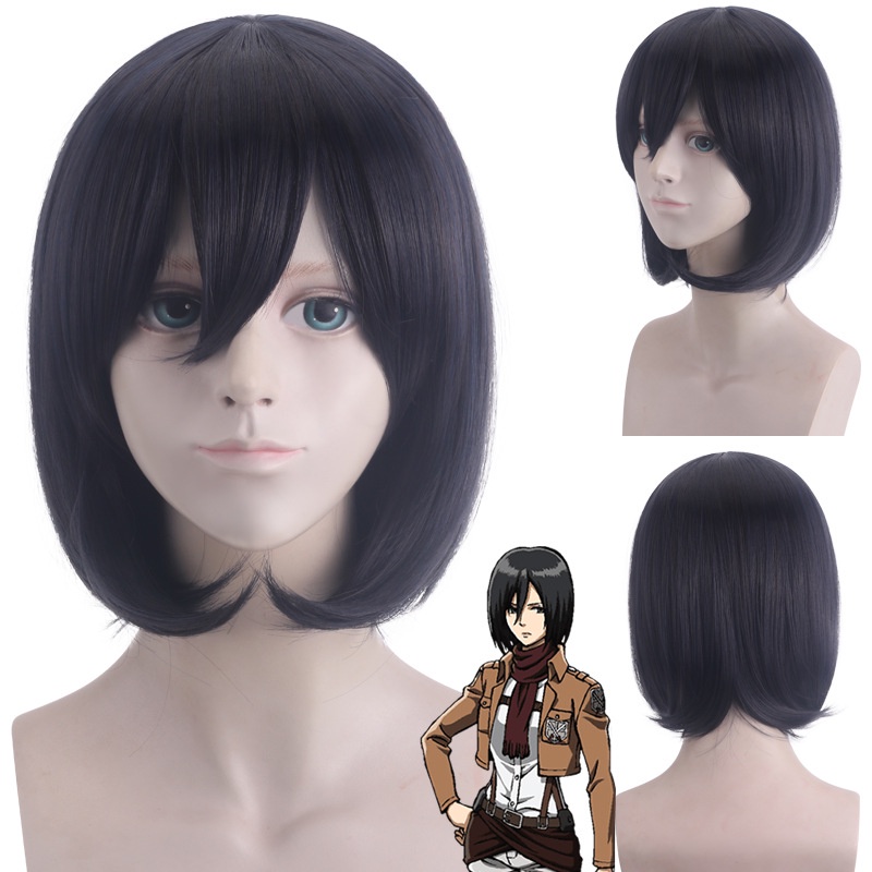 Misscoo Attack on Titan Wigs Eren Jaeger/Levi Ackerman/Mikasa Ackerman/Hange Zoe/Jean Kirstein ...