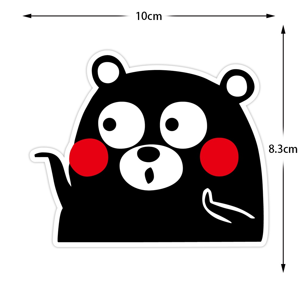 Cute Kawaii Cartoon Kumamon Bear Reflective Car Stickers Decor Car Body ...