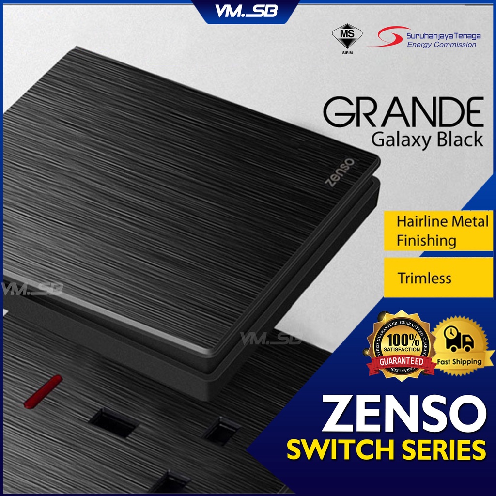 Zenso Grande Socket and Wall Switch Slim Modern Switches Design 13A 15A ...