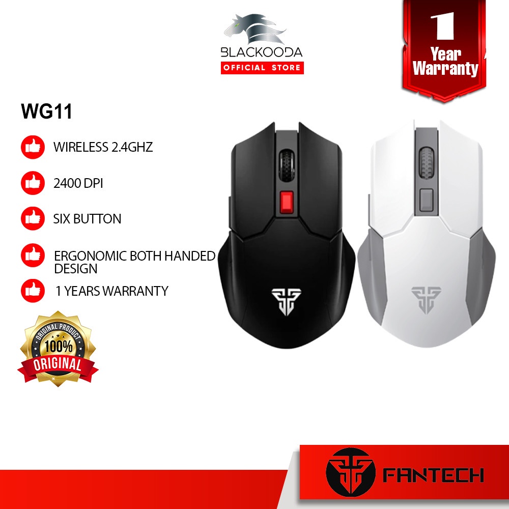 FANTECH (WG11)-FANTECH 2.4 G WIRELESS MOUSE 2400 DPI (WHITE / BLACK ...