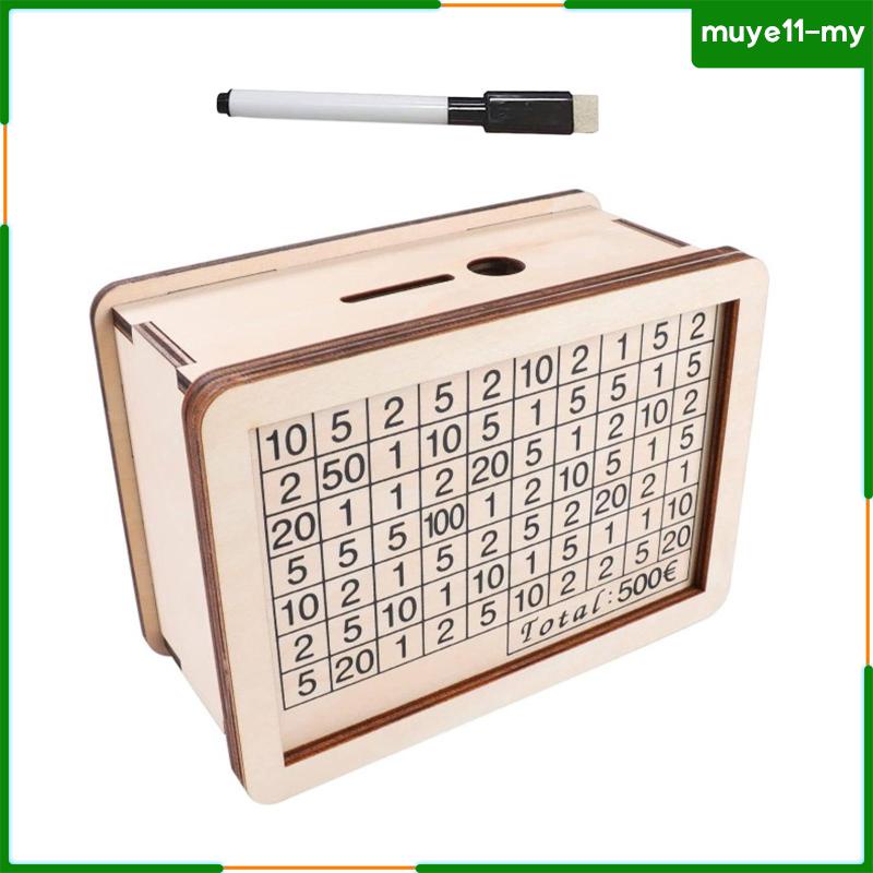 [MuyeadMY] Wooden Money Box with Counter Container Craft Saving Jar ...