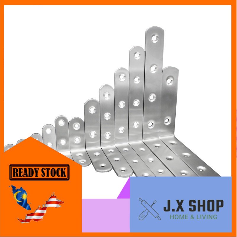 Small L Bracket Stainless Steel Anti-Rust 90° Angle Shape Shelf Shelve ...