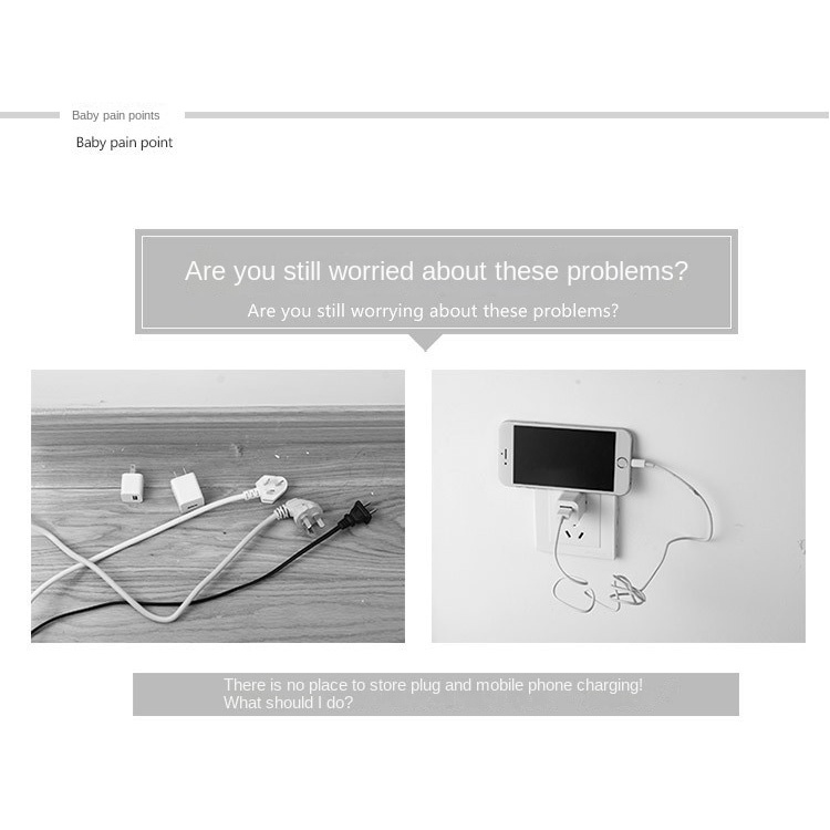 Wenbo Wall Storage Hook/USB Cable Power Plug Socket Holder/Home Office ...