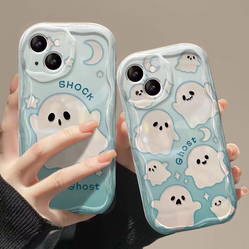 Cartoon Fun Ghost Phone Case Compatible for iPhone 17 16 Plus 15 11 14 ...