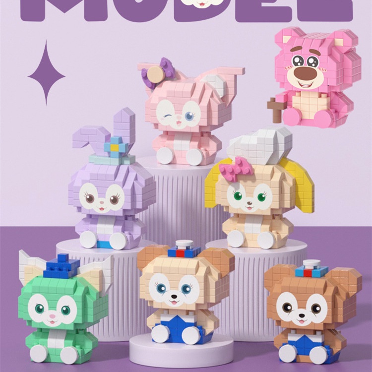 Ready Stock! Nano Blocks Cartoon Doll Building Blocks Set Stitch Kuromi ...