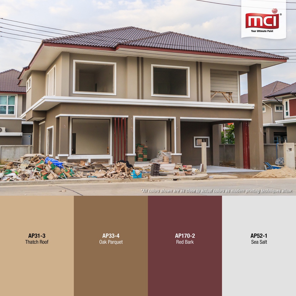 [LIGHT BROWN] 5 Liter MCI Blue-I Shield for Exterior Wall | 5 Years Protection Paint Cat Dinding ...