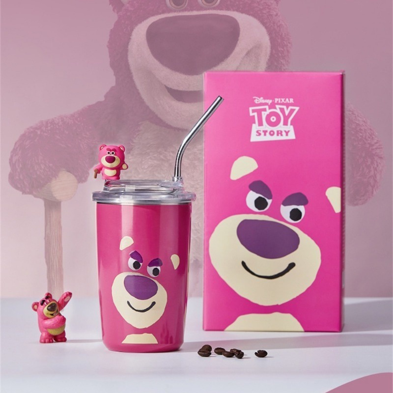 Kawaii Disney Strawberry Bear Anime Lotso Girl Heart Stainless Steel ...