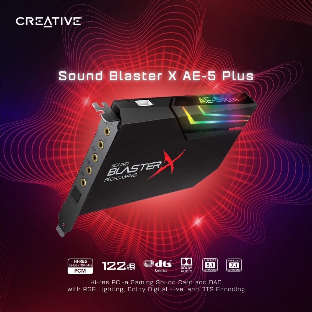 # CREATIVE Sound BlasterX AE-5 Plus - PCI-e Gaming Sound Card & DAC ...