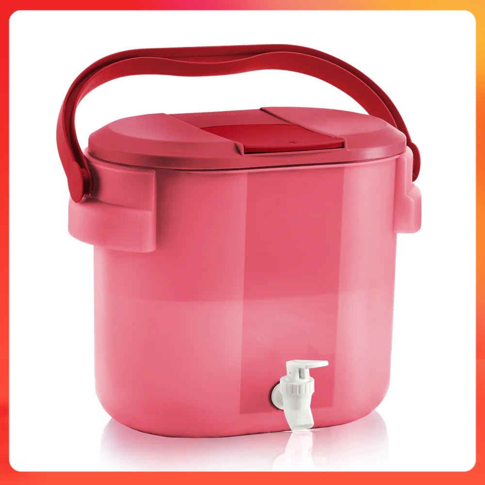 Tupperware 8.7L Outdoor Cooler Handle Pink Maroon Beverage Buddy Water ...
