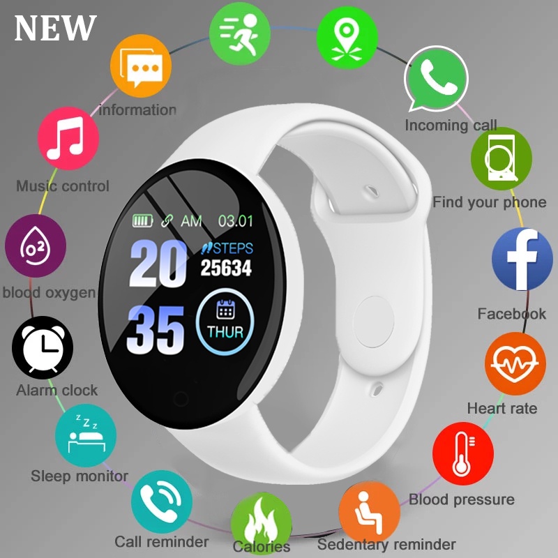 D18 Pro Smart Watch Men Women Bluetooth Fitness Tracker Sport Bracelet ...