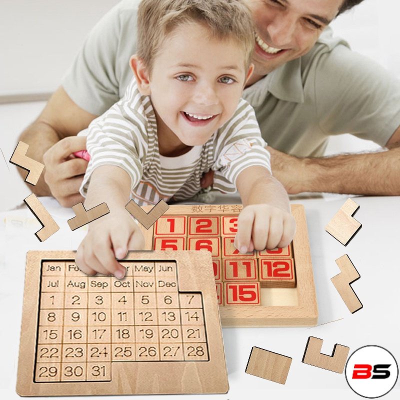 BS Daily Calendar Puzzle (High Quality Wood) for Coffee Tables, Family ...