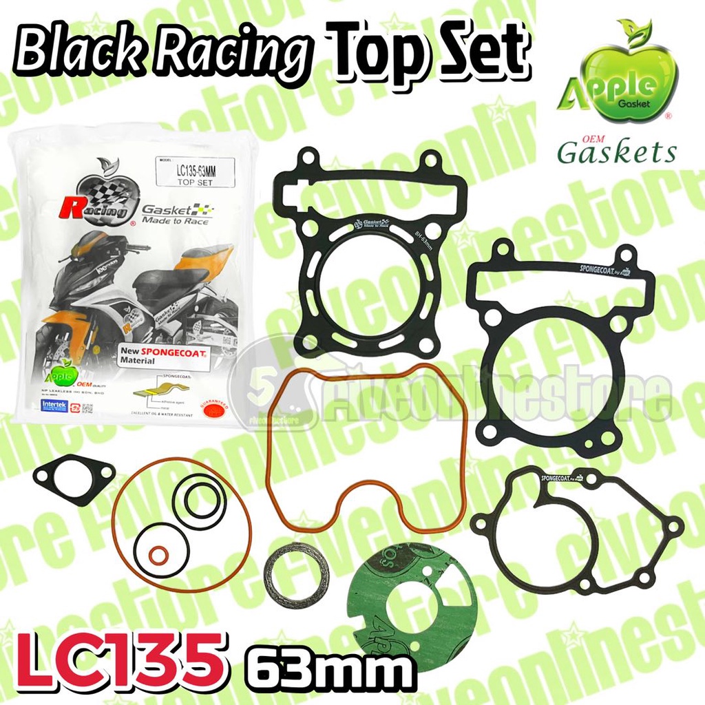 TOP SET Gasket Yamaha LC135 Apple Racing 57MM / 60MM / 62MM / 63MM ...