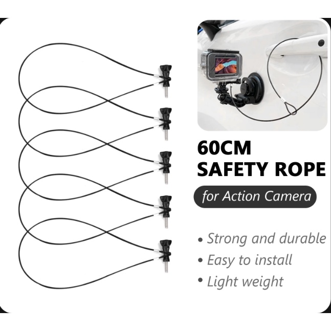 60cm Stainless Steel Safety Tether Lanyard Strap for GoPro Hero 11/10/9 ...