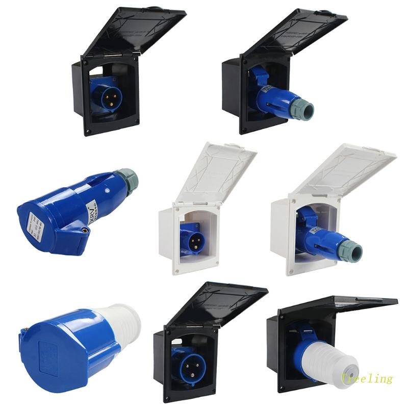 Treeling Motorhome RV External Power Plug Outlet 16/32A Waterproof ...