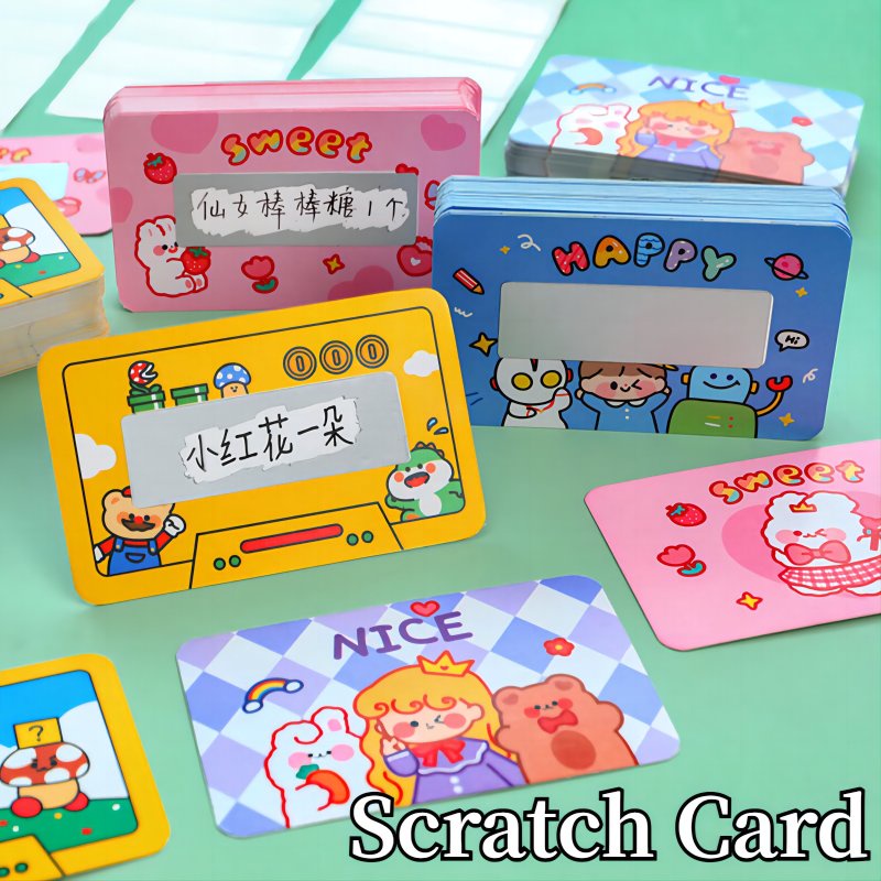 20pcs Cartoon Scratch Card Student Handwritten Interactive Paradise ...