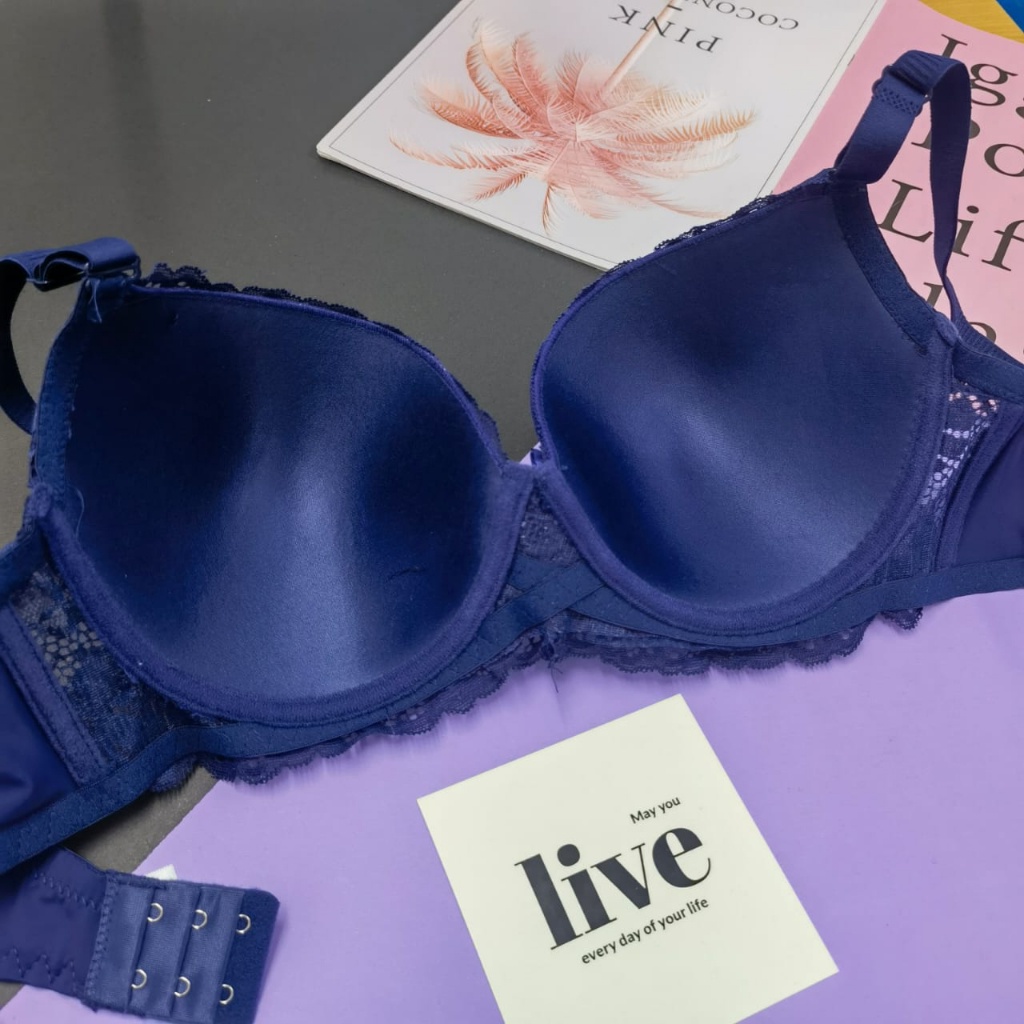 Wired Bra Plus Size Full Cup 38-48 Bra Cup D 2 Hook Floral Lace Bra ...