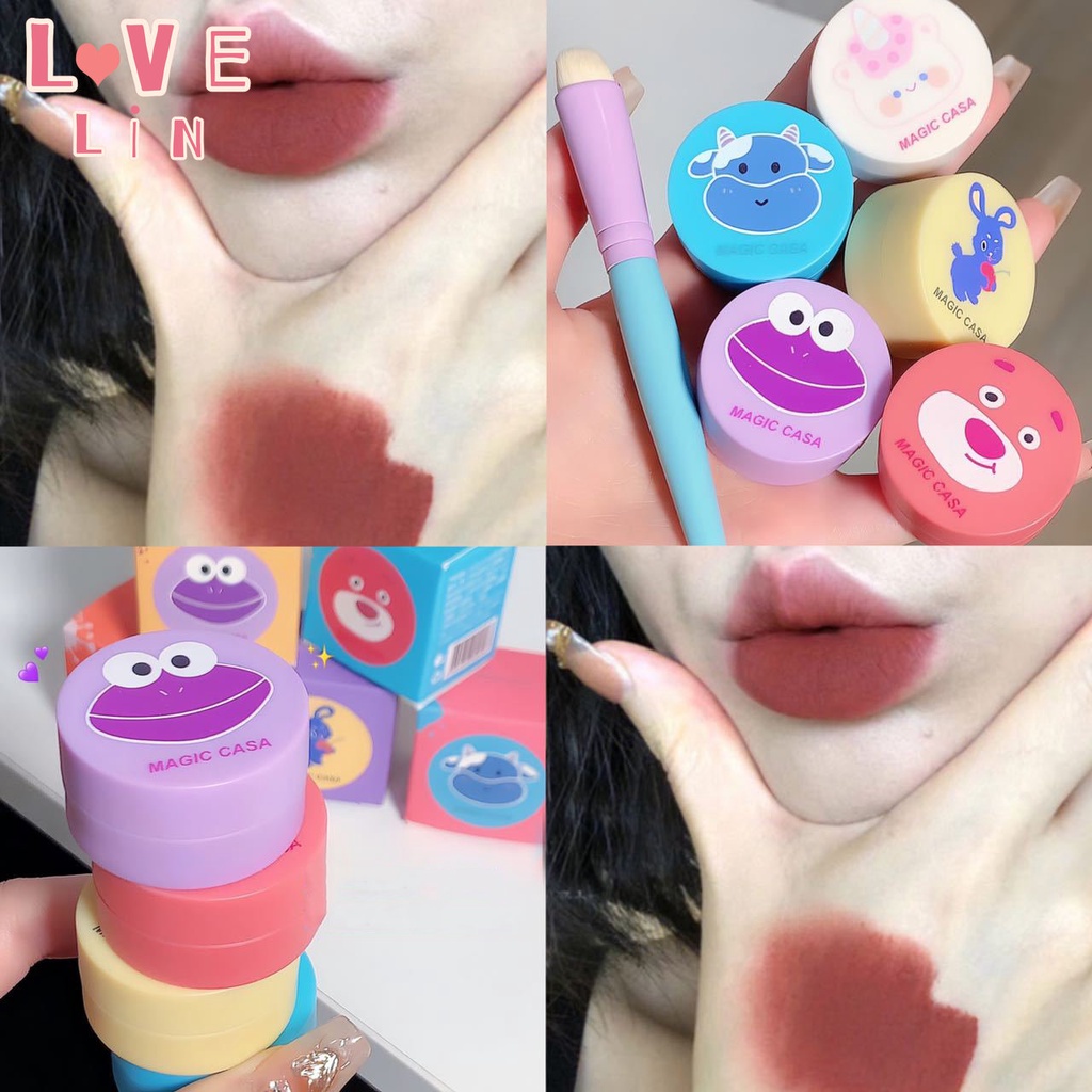 【Lovelin】MAGIA CASA Animal park lip mud velvet fog face matte lipstick ...