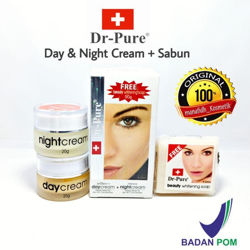 Dr Pure Day and Night Cream 50gm free brightening Soap rice Milk ...