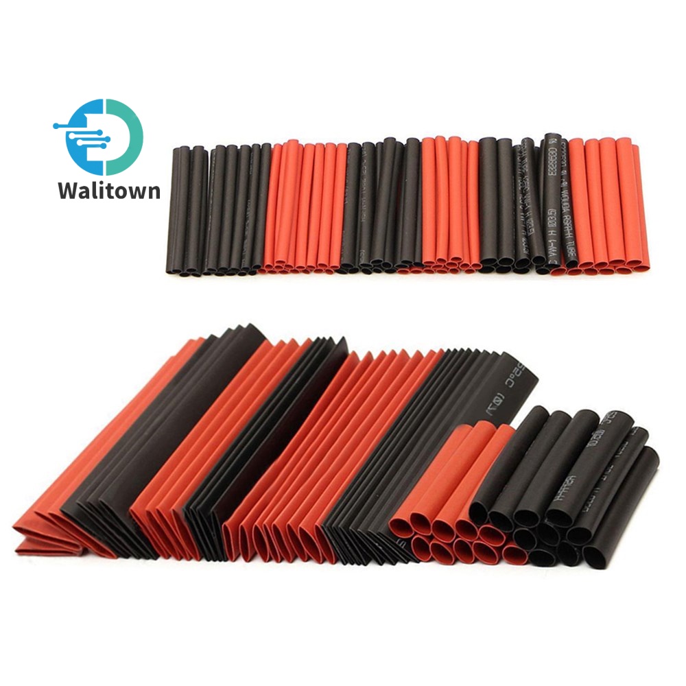 Polyolefin heat shrink tubing 2:1 Wrap Wire red black 127PCS | Shopee ...