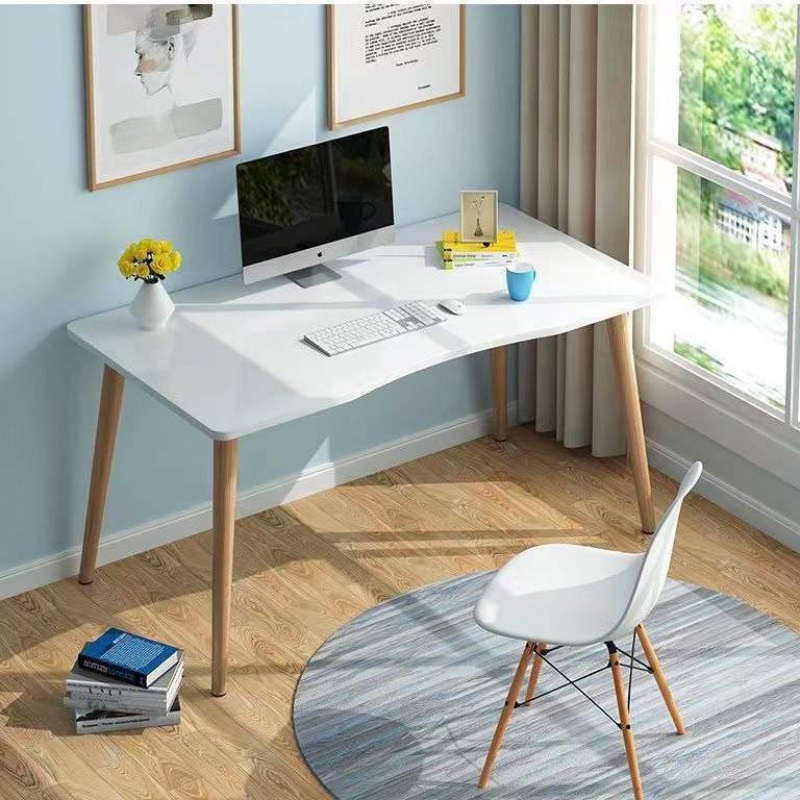 White Study Table Wood Table Bedroom Desk Dining Table Office Desk ...