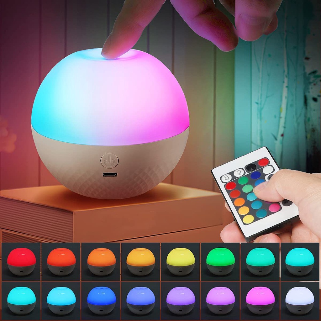 Colored Remote Control Night Light 16 Colors RGB Table Lamp Creative ...