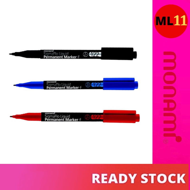 MONAMI SigmaFlo Liquid Permanent Marker 122 (Black / Blue / Red ...
