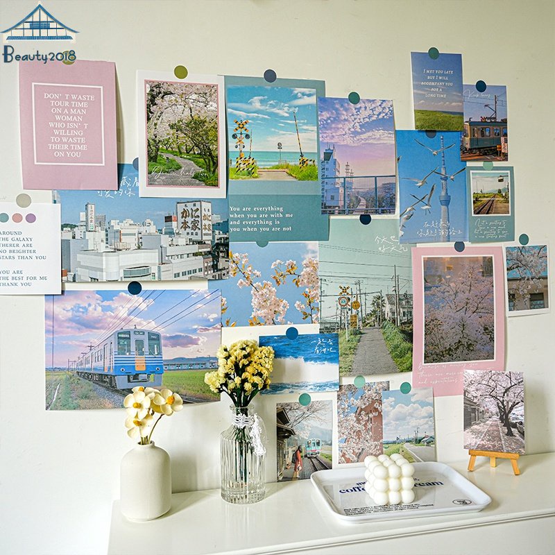 20pcs Cards Ins Wallpapers Abstract Pattern Wall Stickers Wall Decor ...