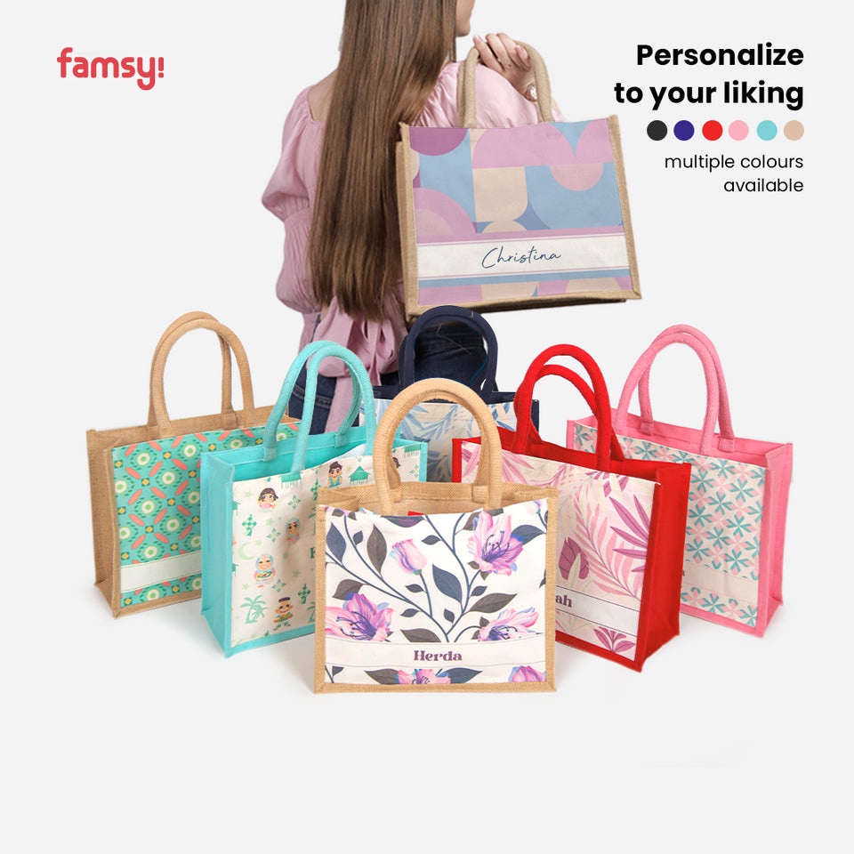 FAMSY Top Selling Personalized Small Jute Tote Canvas Bag Everyday Use ...