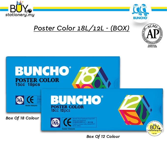 Buncho Poster Colour Set 18L 12L -(BOX)[Spend RM70 for Free Gift ...