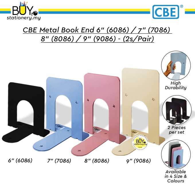 CBE 2pcs Book Rack Pastel Colour Metal Book Stand Holder 6“ 7” 8” 9 ...