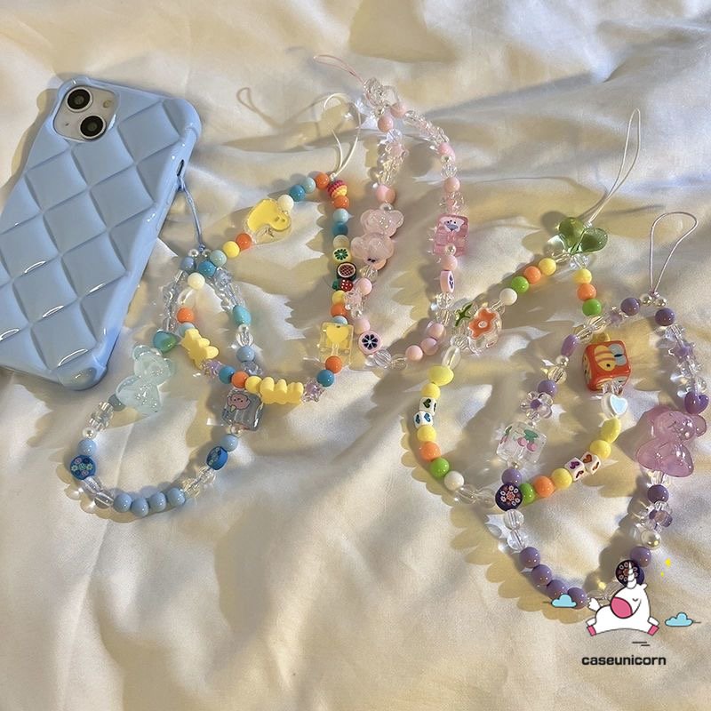 Ins Fashion Cute Cartoon Hand Strap Universal Chain Rabbit Bear Smile ...